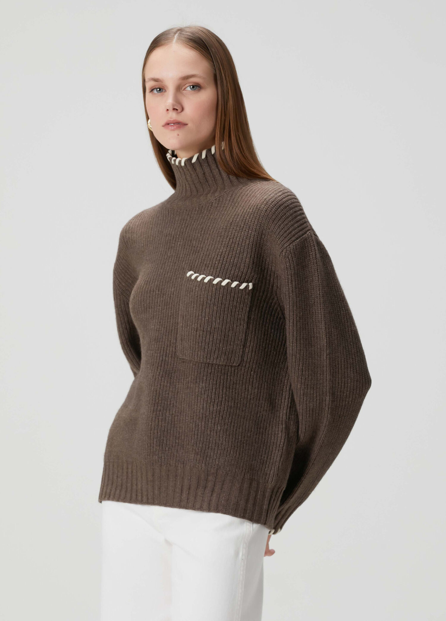 Sandro - Alban Brown Wool Knitwear