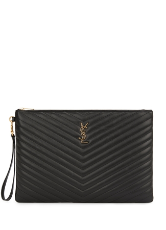 Kadın Monogram Siyah Deri El Portföyü EU Kadın Monogram Siyah Deri El Portföyü EU