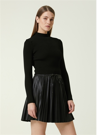 Beymen Club Kadın Siyah Dik Yaka Ribli Dar Kazak S