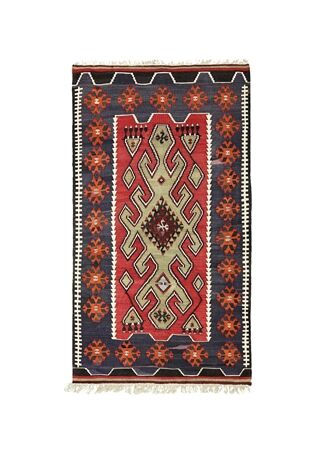 Soho Antiq Natalya El Dokuması Desenli 113x202 cm Yün Kilim Çok Renkli