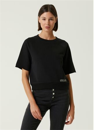 Allsaints Kadın Siyah Logo Detaylı T-shirt S EU