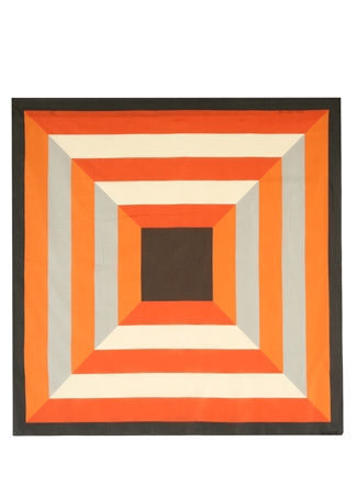 Pal Zileri Erkek Turuncu Geometrik Desenli Atkı EU