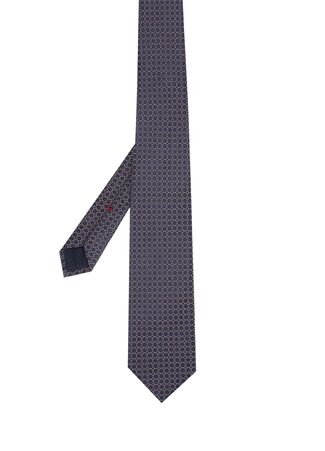 Beymen Collection Erkek Lacivert Hardal Mikro Desenli İpek Kravat Mavi EU IT