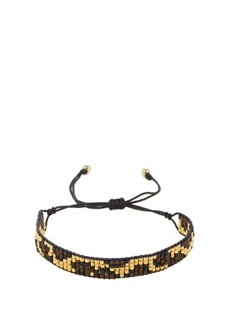 Beadberry Kadın Sarı Kahverengi Boncuklu Bileklik EU