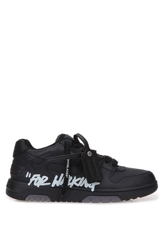 Off-White Erkek Siyah Yazı Baskılı Deri Sneaker 42 EU