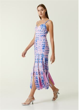 Alexis Kadın Alessia Desenli Midi Keten Kokteyl Elbise XS EU Alexis Kadın Alessia Desenli Midi Keten Kokteyl Elbise XS EU