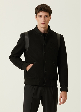 Academia Erkek Siyah Dik Yaka Tonal Garnili Bomber Mont XS EU