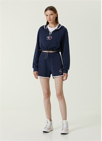 Tommy Jeans Kadın Lacivert Logolu Organik Pamuk Şort L EU