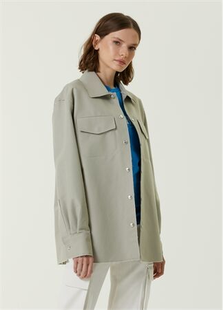 Off-White Kadın Gri Yıpratma Detaylı Ceket 38 IT