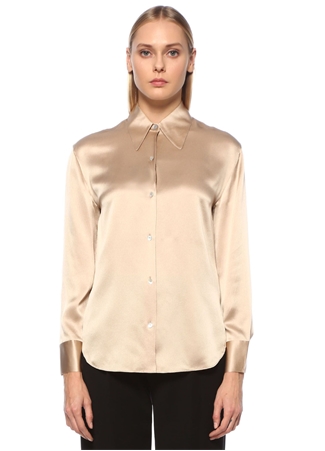 Vince Kadın Altın Rengi İpek Bluz Pembe S EU