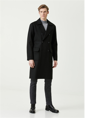 Beymen Erkek Siyah Kruvaze Palto S EU