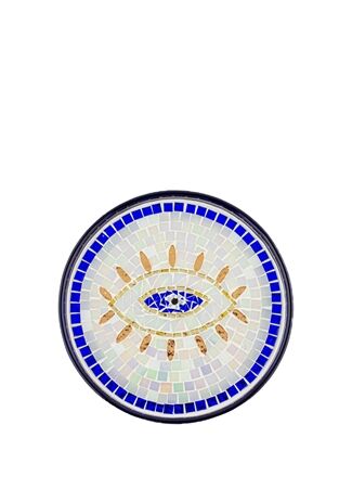 Bceramics Lacivert Desenli Seramik Tabak