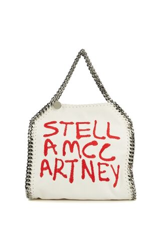 Stella McCartney Kadın Beyaz Logo Nakışlı Omuz Çantası EU