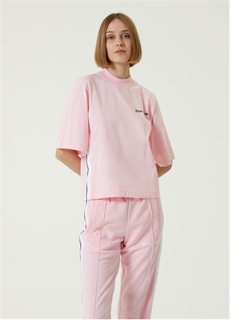 Palm Angels Kadın Pembe Şeritli T-shirt XS EU