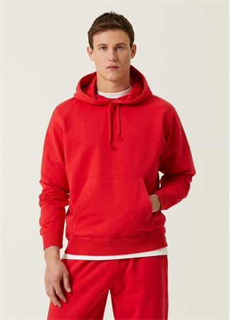 Cdlp Erkek Kırmızı Kapüşonlu Logolu Organik Pamuk Sweatshirt S EU Cdlp Erkek Kırmızı Kapüşonlu Logolu Organik Pamuk Sweatshirt S EU