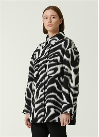 Beymen Club Kadın Zebra Desenli Cep Detaylı Dış Gömlek Siyah L Beymen Club Kadın Zebra Desenli Cep Detaylı Dış Gömlek Siyah L