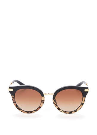 Dolce&Gabbana Kadın Siyah Leopar Desenli Güneş Gözlüğü 50 EU