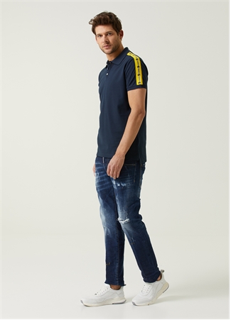 Dsquared2 Erkek Lacivert Eskitmeli Bel Detaylı Jean Pantolon Mavi 52 IT Dsquared2 Erkek Lacivert Eskitmeli Bel Detaylı Jean Pantolon Mavi 52 IT