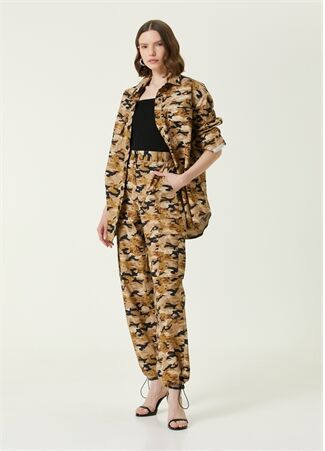 Academia Kadın Karamel Kamuflaj Desenli Kargo Pantolon Kahverengi 34 Eu