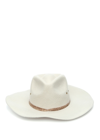 Eric Javits Kadın Jade Ekru Krokodil Bantlı Yün Şapka Bej EU Eric Javits Kadın Jade Ekru Krokodil Bantlı Yün Şapka Bej EU