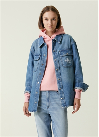 CK Jeans Kadın GÖMLEK Mavi L EU CK Jeans Kadın GÖMLEK Mavi L EU