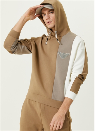 Emporio Armani Erkek Kamel Kapüşonlu Logo Detaylı Sweatshirt Kahverengi L EU Emporio Armani Erkek Kamel Kapüşonlu Logo Detaylı Sweatshirt Kahverengi L EU