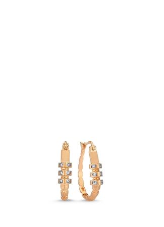 Collection-Selda Jewellery Kadın Pırlantalı Altın Rengi Küpe EU