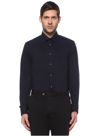 Pal Zileri Erkek Mavi İngiliz Yaka Gömlek 4 IT