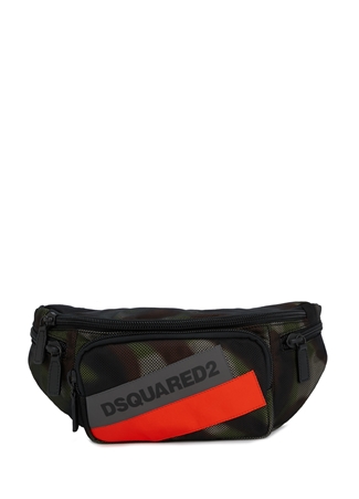 Dsquared2 Erkek Yeşil Kamuflaj Desenli Logolu Bel Çantası EU Dsquared2 Erkek Yeşil Kamuflaj Desenli Logolu Bel Çantası EU