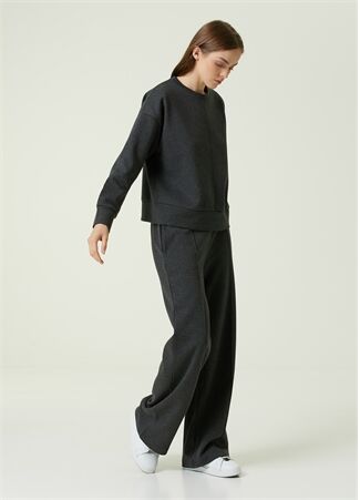 Beymen Club Kadın Antrasit Bisiklet Yaka Dikişli Sweatshirt Gri S