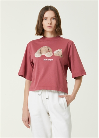 Palm Angels Kadın Teddy Bear Pembe Bisiklet Yaka T-shirt M EU Palm Angels Kadın Teddy Bear Pembe Bisiklet Yaka T-shirt M EU