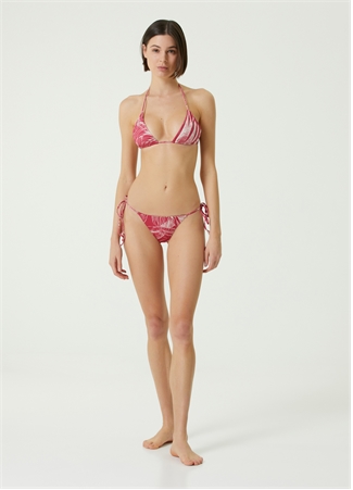 Red Valentino Kadın Pembe Desenli Üçgen Bikini Takımı Xs Eu