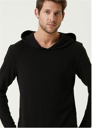 Tru Kadın Siyah Kapüşonlu Sweatshirt L EU