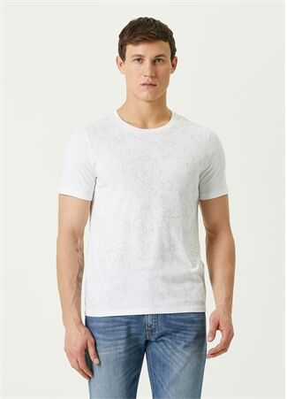 Palzileri Lab Erkek Beyaz Geometrik Desenli T-shirt 56 IT