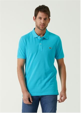 Lacoste Erkek Mavi Logo Detaylı Polo Yaka T-shirt S EU