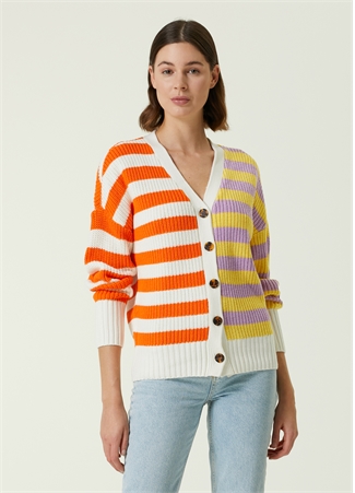 Staud Kadın V Yaka Çizgili Bloklu Hırka L EU