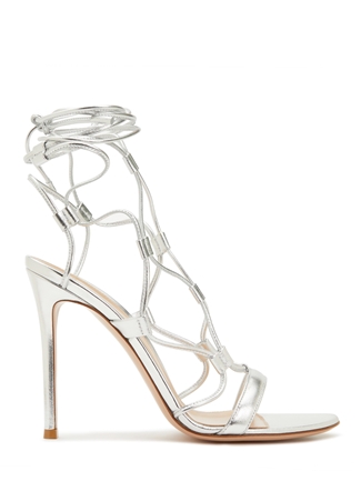 Gianvito Rossi Kadın Silver Deri Sandalet Gri 36 Eu Gianvito Rossi Kadın Silver Deri Sandalet Gri 36 Eu