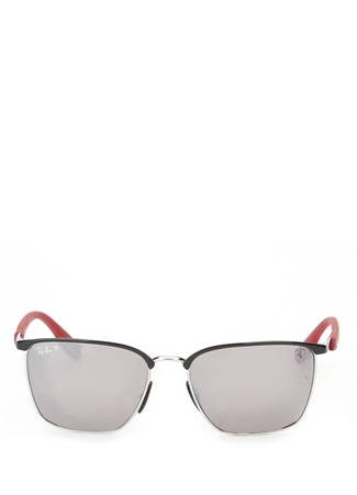 Ray-Ban Silver Kare Formlu Güneş Gözlüğü Kırmızı 56 EU Ray-Ban Silver Kare Formlu Güneş Gözlüğü Kırmızı 56 EU