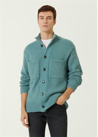 Closed Erkek Yeşil Örgü Dokulu Triko Hırka Mavi L EU Closed Erkek Yeşil Örgü Dokulu Triko Hırka Mavi L EU