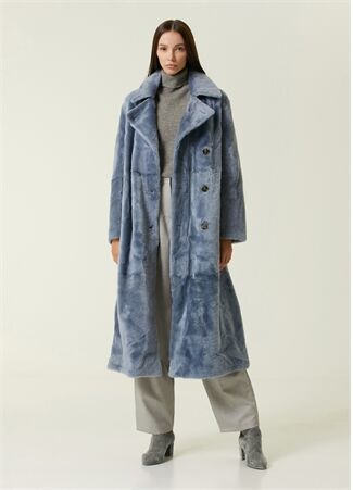 Yves Salomon Kadın Mavi Beli Kuşaklı Kruvaze Palto 36 FR Yves Salomon Kadın Mavi Beli Kuşaklı Kruvaze Palto 36 FR