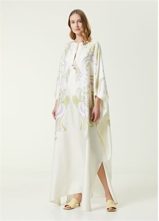 Emilio Pucci Kadın Colorblocked Desenli İpek Kaftan EU