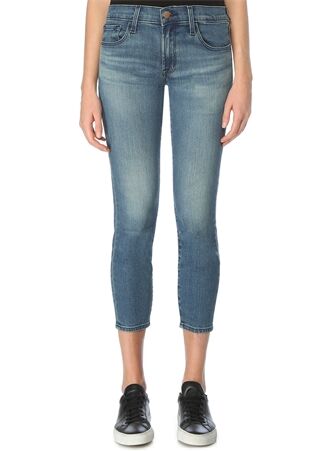 J Brand Kadın Düşük Bel Crop Jean Pantolon Mavi 25 US