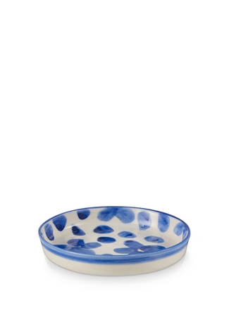 Goho Kafi Kemik Çiçek Nokta El Yapımı Porselen Tabak Çok Renkli