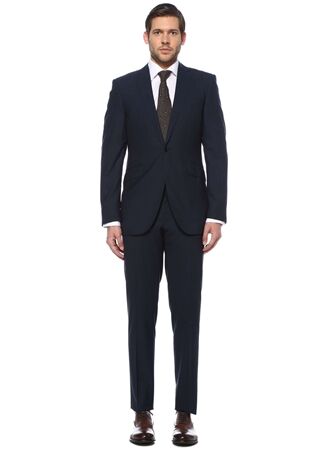 Boateng Erkek Lacivert Kelebek Yaka Yün Takım Elbise 52 IT