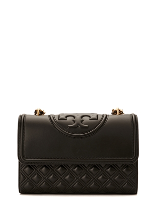 Tory Burch Kadın Siyah Logolu Deri Omuz Çantası Eu Tory Burch Kadın Siyah Logolu Deri Omuz Çantası Eu