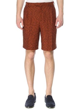 Pal Zileri Erkek Turuncu Nopeli Keten Bermuda 48 IT