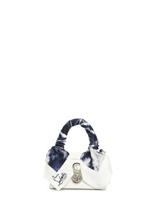 Christian Louboutin Kadın Elisa Nano Fular Detaylı Deri Omuz Çantası Beyaz EU