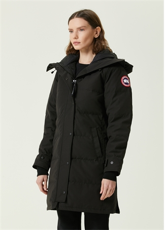 Canada Goose Kadın Shelburne Siyah Kapüşonlu Parka XS EU