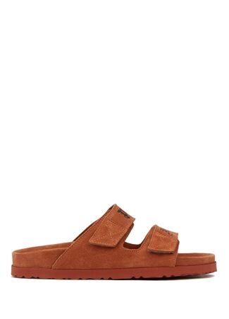 Palm Angels Kadın Taba Logolu Çift Bantlı Terlik Turuncu 35 EU