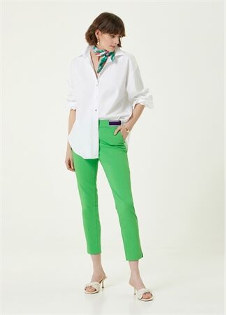 Network Kadın Slim Fit Yeşil Pantolon 34 EU
